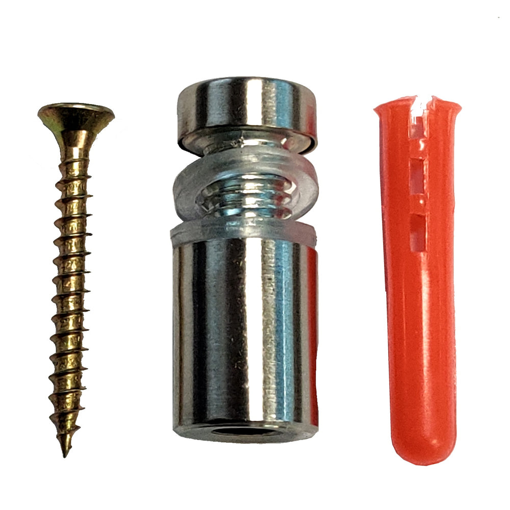 12x20mm Sign Mount Stand Off Fixing Stainless Steel inc wallplug and s