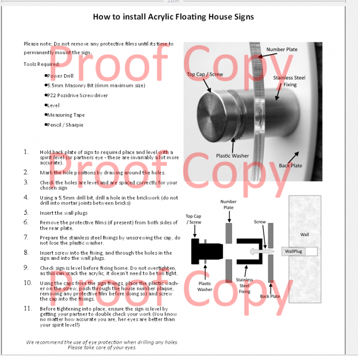 Digital Download for House Number Installation Instructions